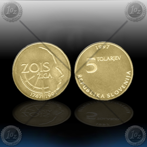 SLOVENIJA 5 Tolarjev 1997 "Žiga Zois"